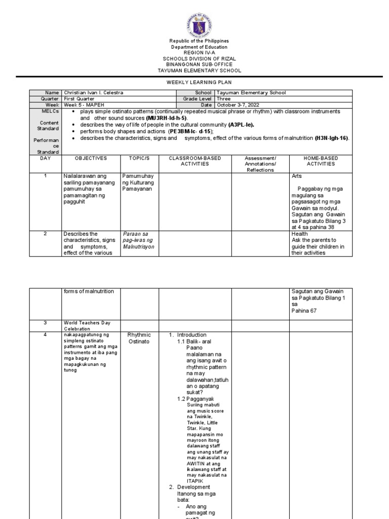Mapeh Day-1-5-Week 5 | PDF