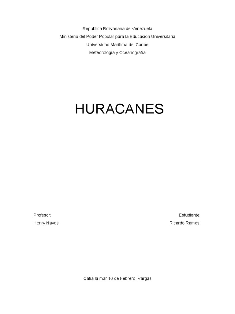 Huracanes | Descargar gratis PDF | Ciclones tropicales | Herida