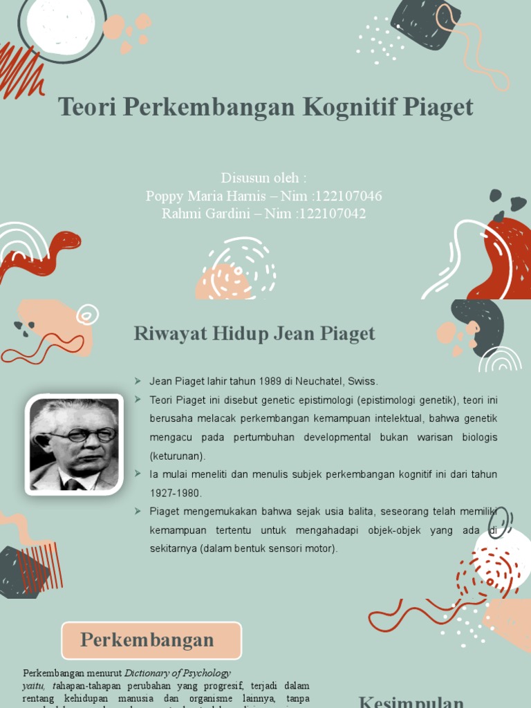 KELOMPOK 1 Teori Perkembangan Kognitif Jean Piaget | PDF KELOMPOK 1 Teori Perkembangan Kognitif Jean Piaget | PDF