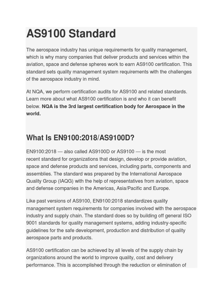 All about AS9100 Standard | PDF | Quality Management | Quality Management System