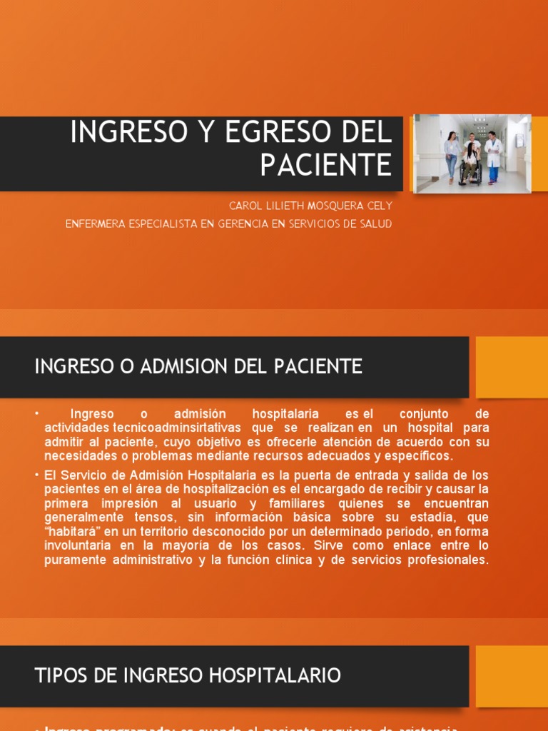 Ingreso y Egreso Del Paciente | PDF | Hospital | Cuidado de la salud