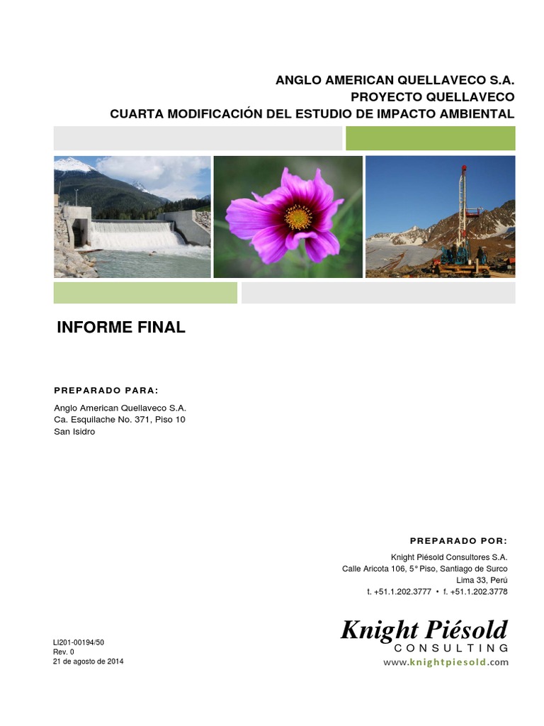 Proyecto Quellaveco | PDF | Agua | Entorno natural