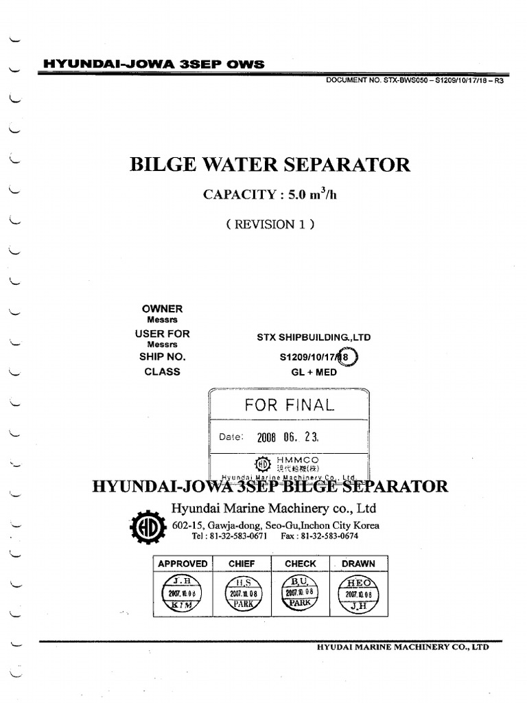M38-Bilge Water Separator | PDF