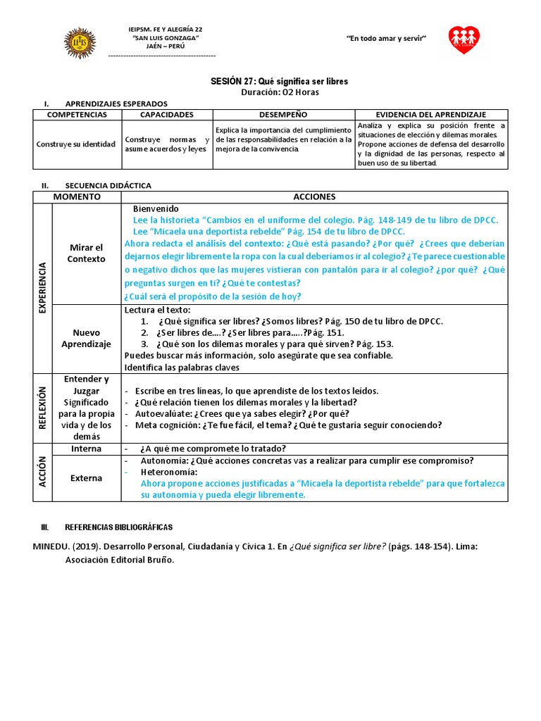 SESIÓN 27: Qué Significa Ser Libres | PDF