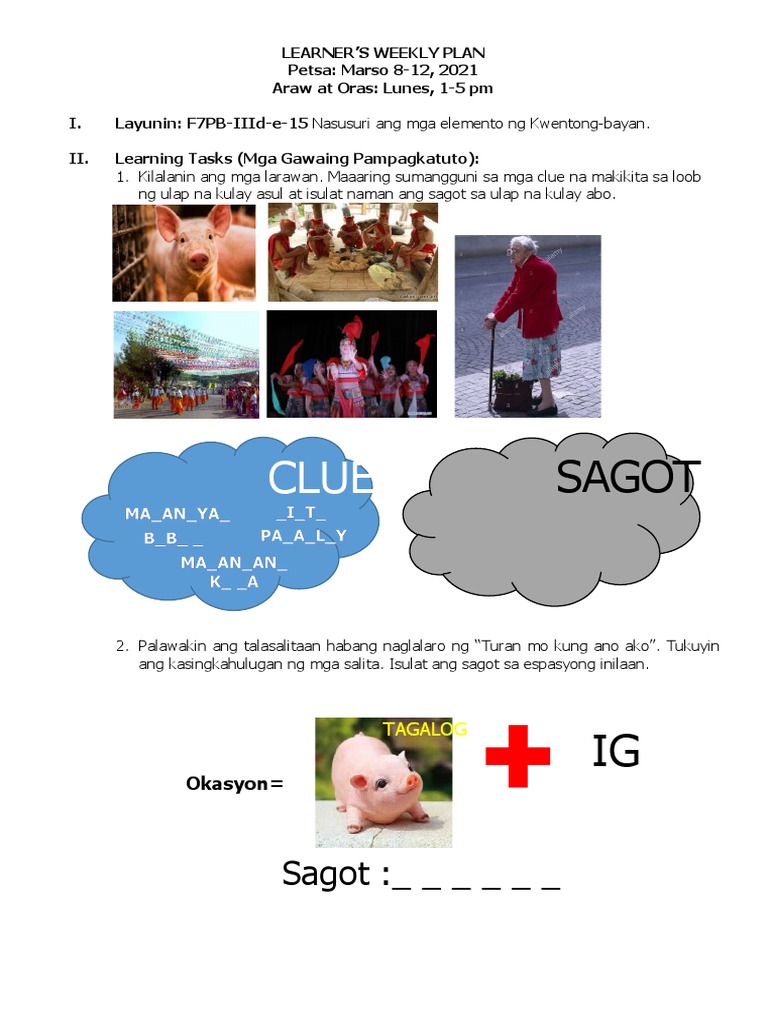 Leraners Weekly Plan Cot | PDF