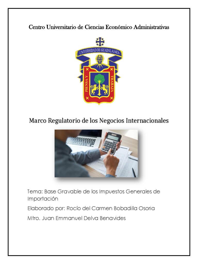 Base Gravable de Los Impuestos Generales de Importación y Exportación ...