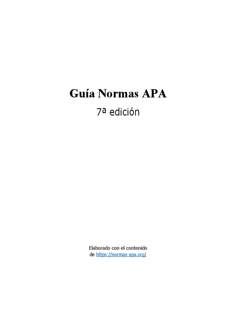 Guia Normas APA 7ma Edicion | PDF | Estilo apa | Sumario abstracto)