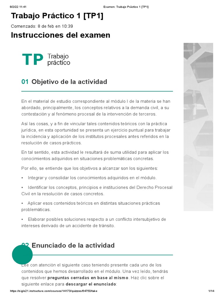 Procesal 2 TP1 90% Procesal 2 | PDF | Demanda judicial | Ley procesal