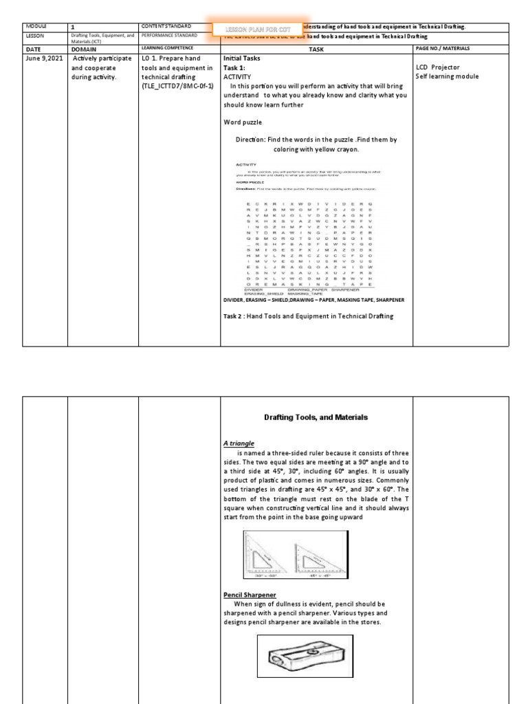 Technical Drafting Tools Guide | PDF | Technical Drawing | Drawing