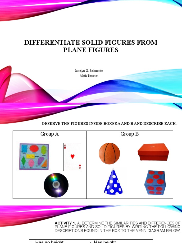 Differentiate Solid Figures From Plane Figures | PDF