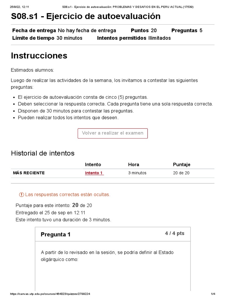 S08.s1 - Ejercicio de Autoevaluación - PROBLEMAS Y DESAFIOS EN EL PERU ACTUAL (17539) | PDF ...
