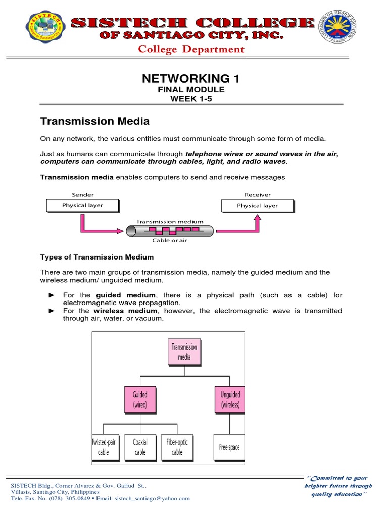 NETWORKING 1 Final Module | PDF | Transmission Medium | Radio