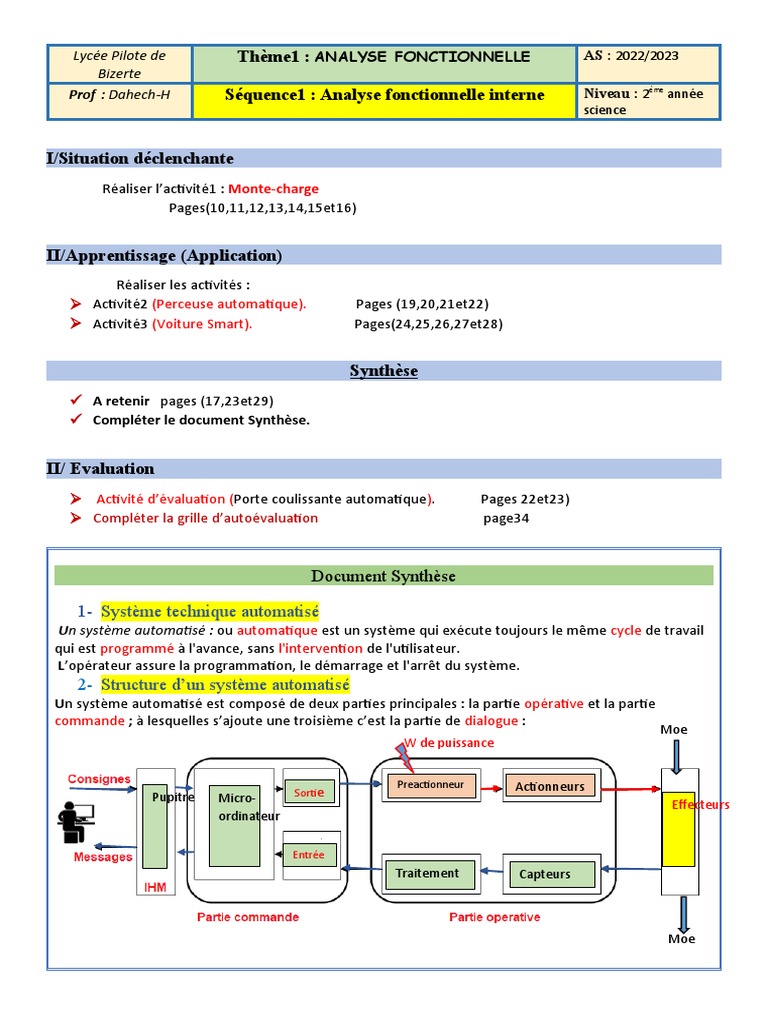 Analyse fonctionnelle des systèmes techniques | PDF