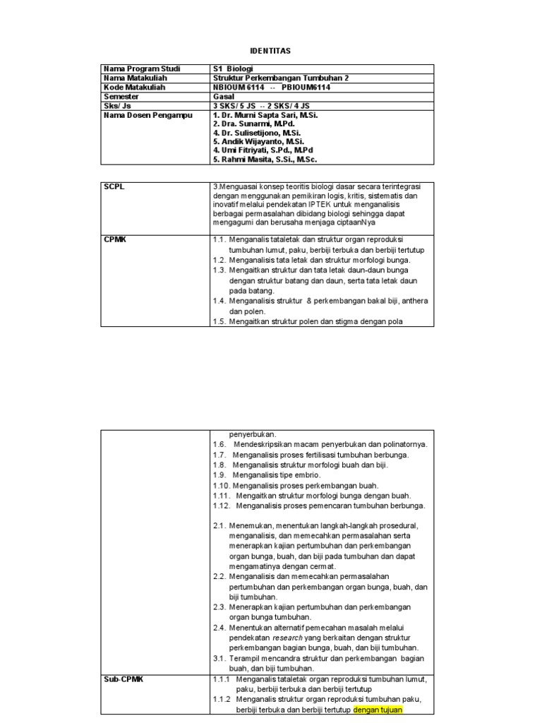 RPS Dan SAP SPT 2 Agustus 2021 | PDF