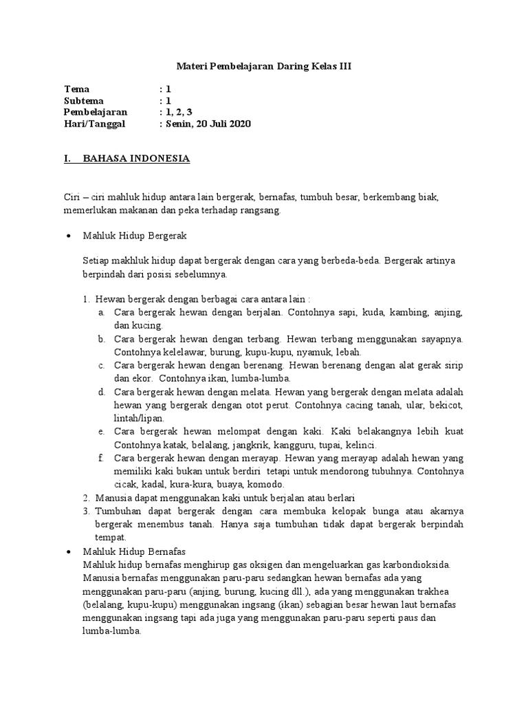 Materi Sub 1 Tema 1 PB 123-1 | PDF