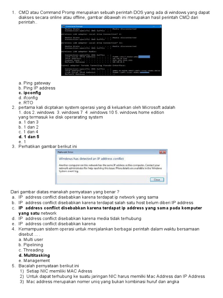 Soal TKJ Remedial | PDF | Metode & Bahan Ajar | Komputer