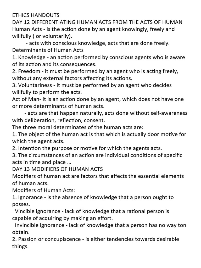 Ethics Handouts | PDF | Virtue | Virtue Ethics