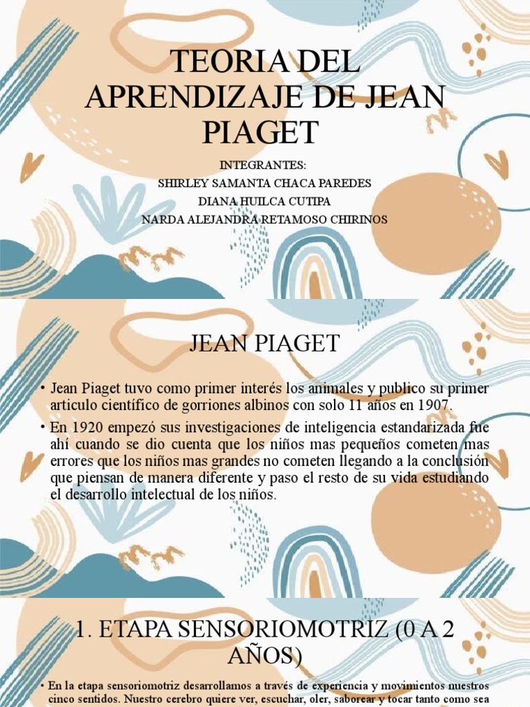 Teoria Del Aprendizaje de Jean Piaget | PDF | Pensamiento | Metafísica ...