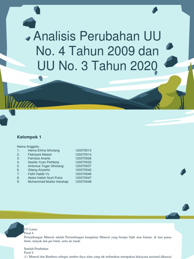 Analisis UU No. 3 Tahun 2020 vs No. 4 Tahun 2009 | PDF