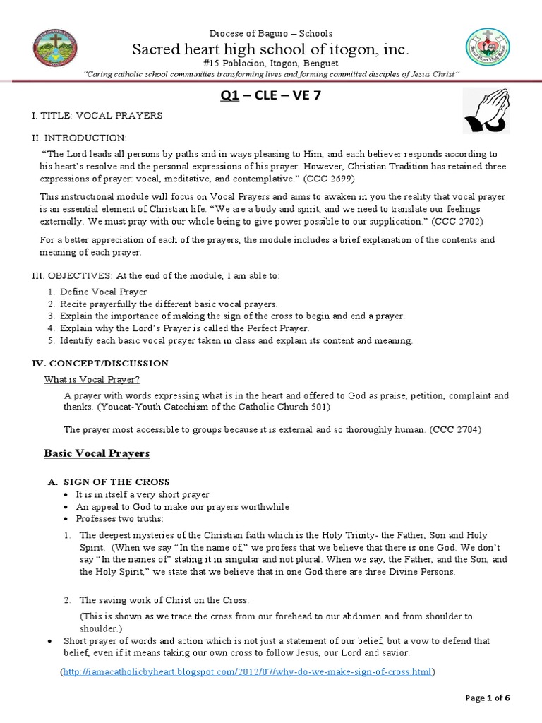 CLE7 Q1lastmod | PDF | God The Father | Prayer