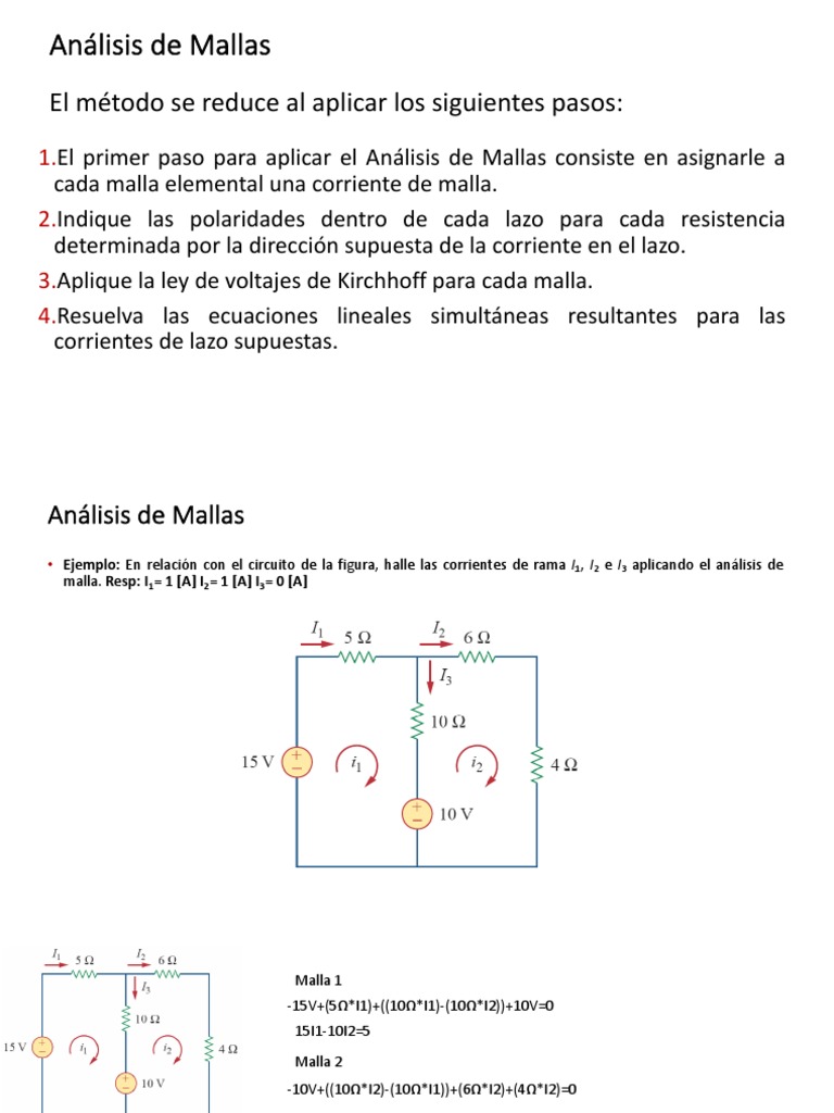 Análisis de Mallas | PDF | Circuitos electricos | Matemáticas