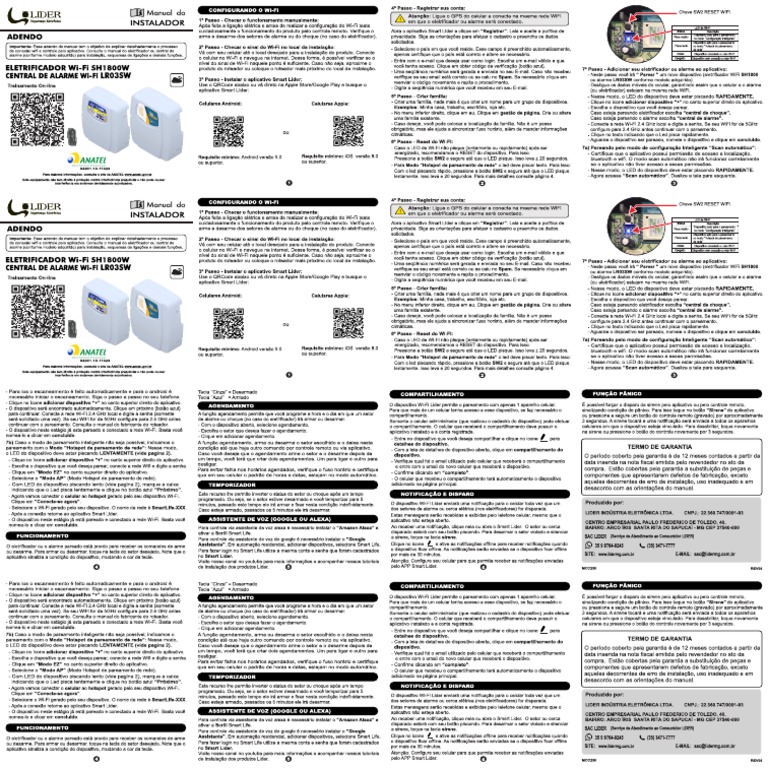 Mcc250 Manual Adendo Sh1800w Lr03sw Rev06 Curvas | PDF