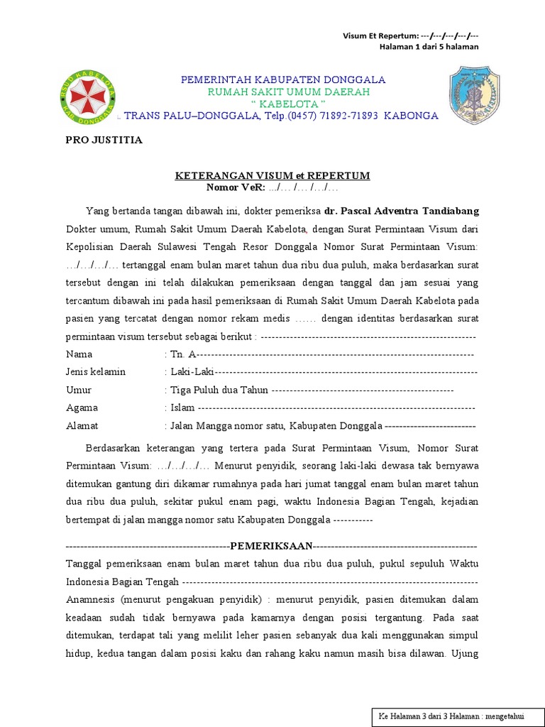 Contoh VeR Gantung Diri | PDF