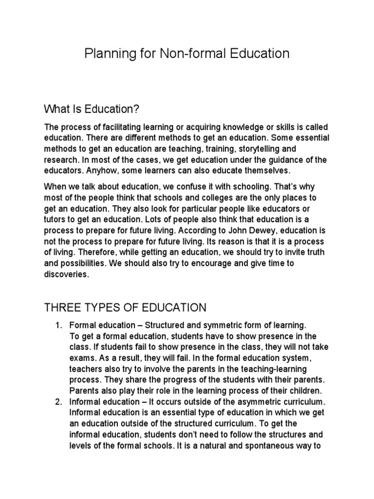Non Formal Education Transcript and Presenter | Download Free PDF | Learning | Behavior Modification