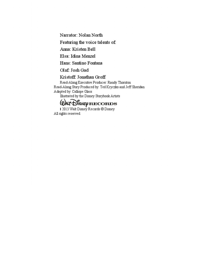 Frozen Read-Along Storybook2 | PDF