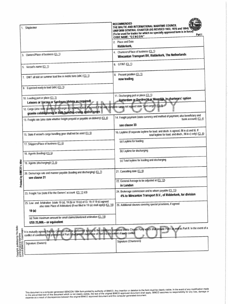 Gencon 1994 + Terms | PDF
