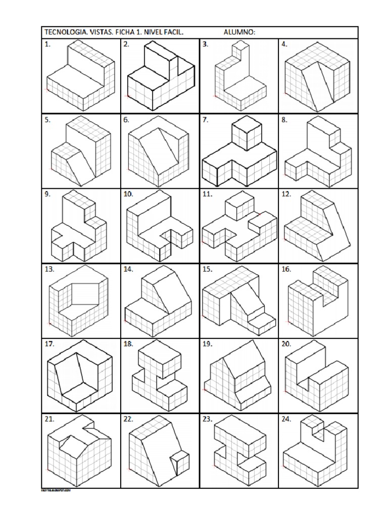 Dibujos Isometrico Ejercicios | PDF