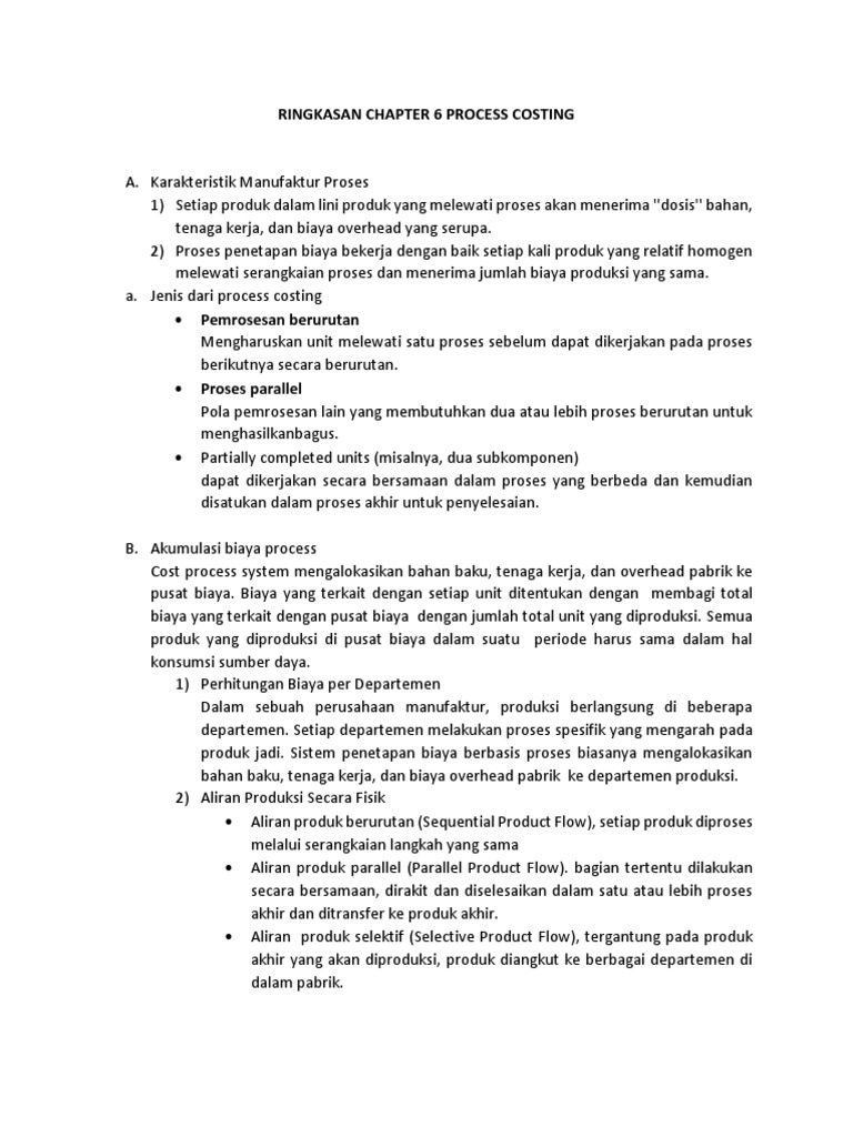 Karakteristik dan Metode Process Costing | PDF | Komputer | Teknologi & Rekayasa