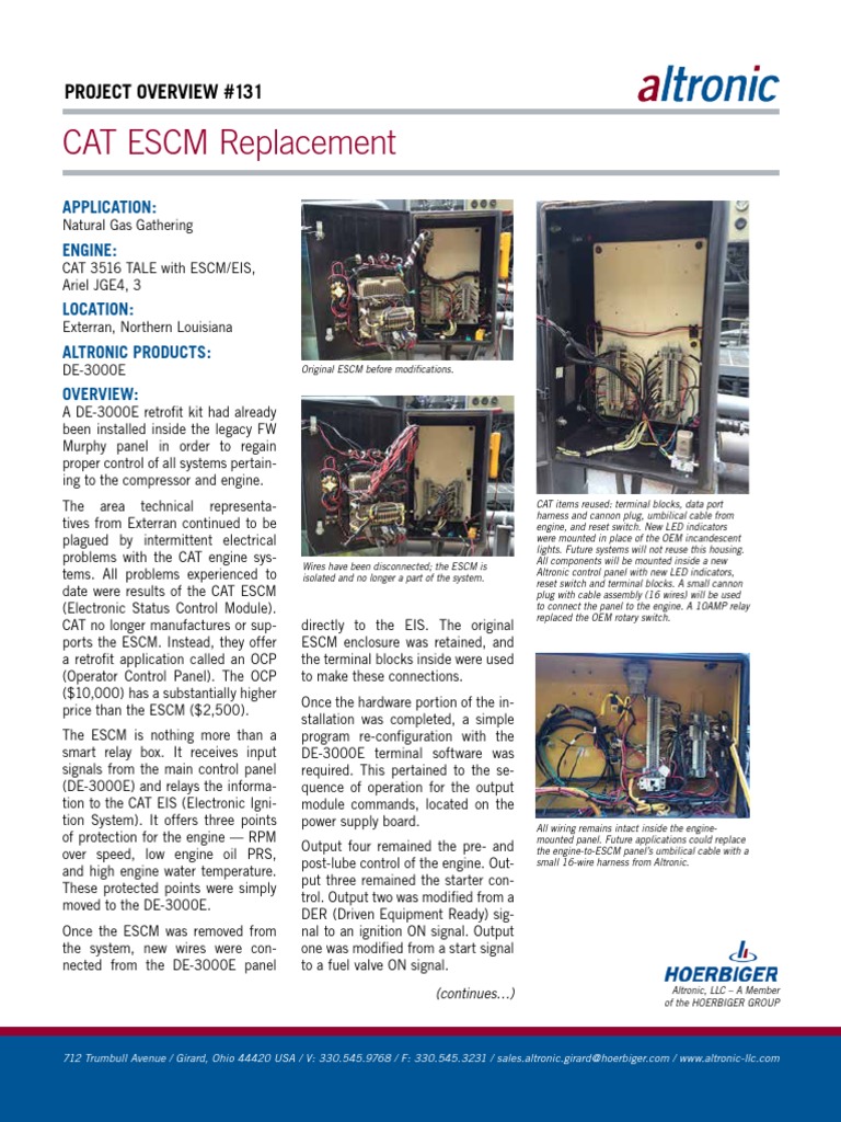 131 CAT ESCM Replacement | PDF | Electrical Connector | Thermocouple