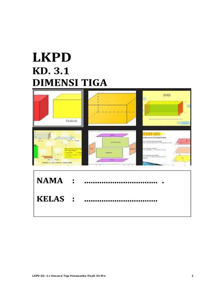 LKPD DIMENSI TIGA PERT 9 EDIT 21 | PDF