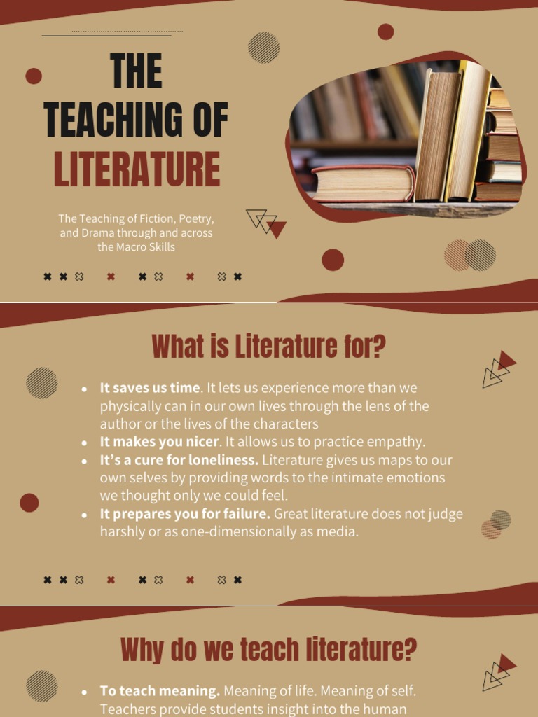 The Teaching of Literature Slides | PDF | Poetry | Reading Comprehension