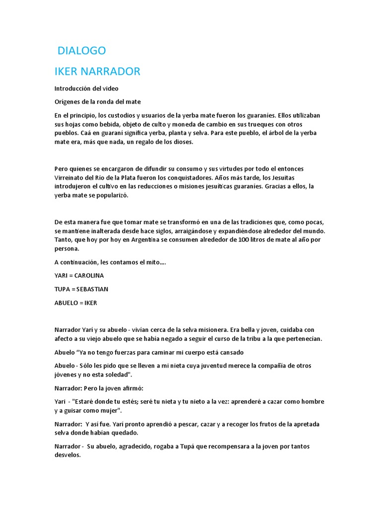 Leyenda de la Yerba Mate: Caa-Yarí | PDF | Religión y espiritualidad
