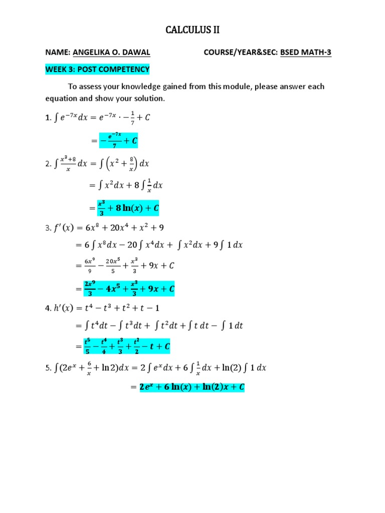 Bsed Math 3 (Calculus - Week3) | PDF | Teaching Methods & Materials