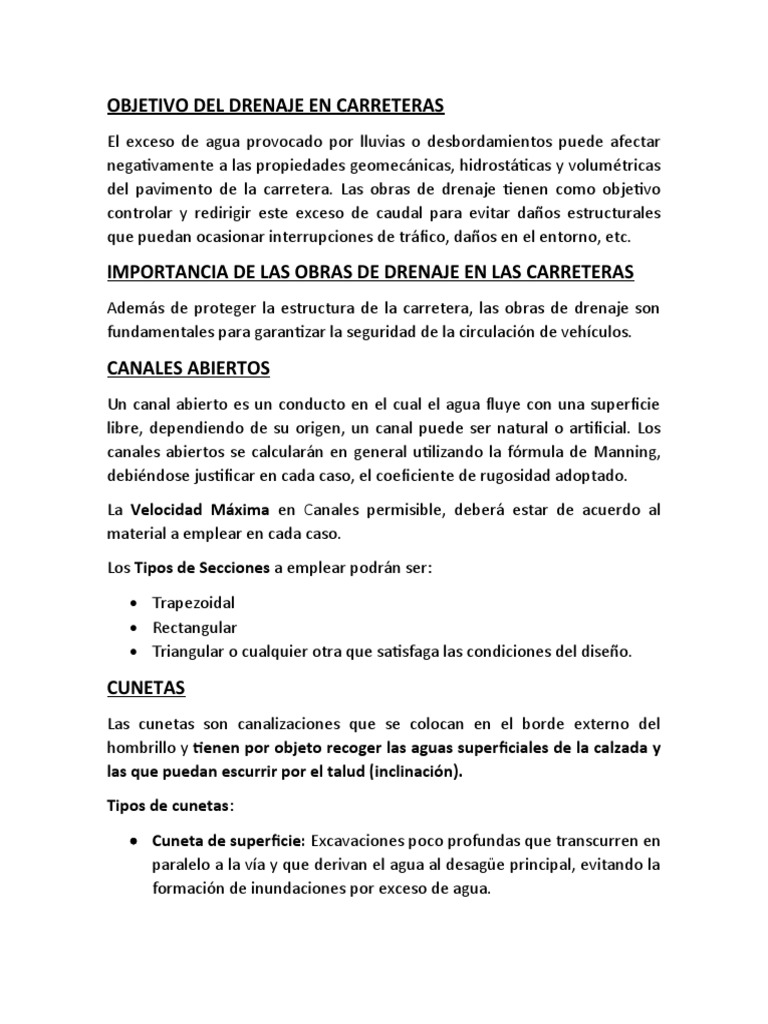 Estudiar Drenajes Vias | PDF | Drenaje | Canal