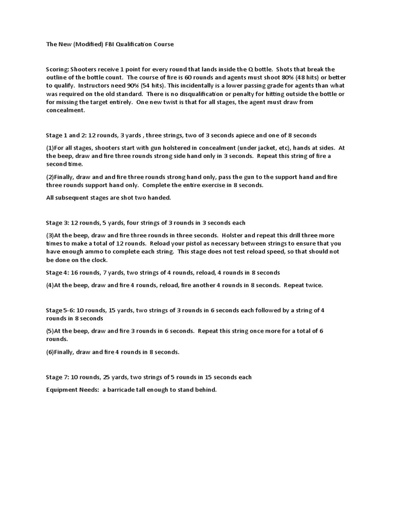 The Proposed NBI Basic Pistol Qualification Course | PDF | Projectile ...