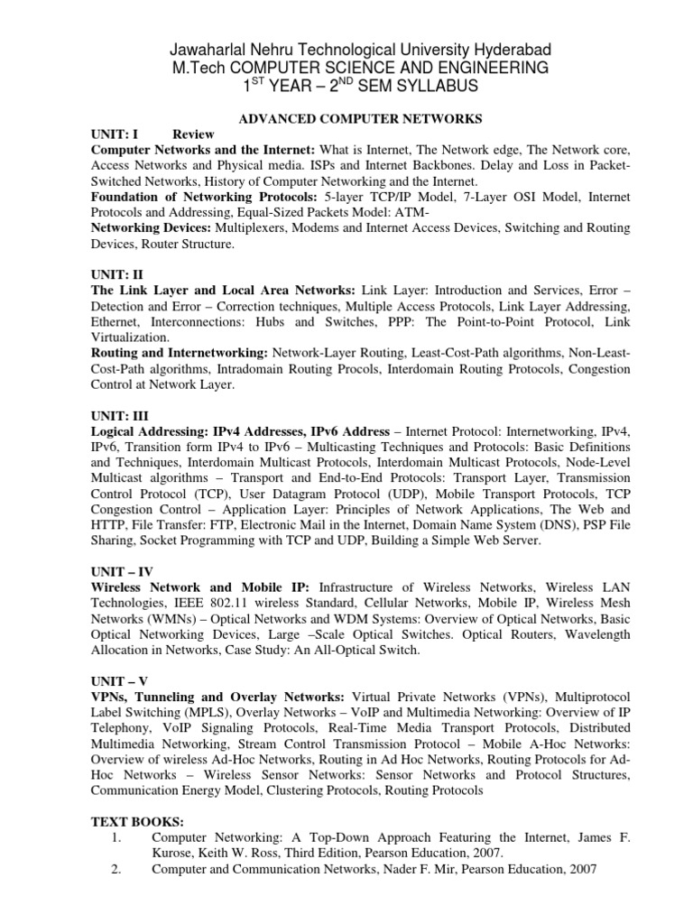 M. Tech 1st Year 2nd Sem | PDF | Internet Protocol Suite | I Pv6