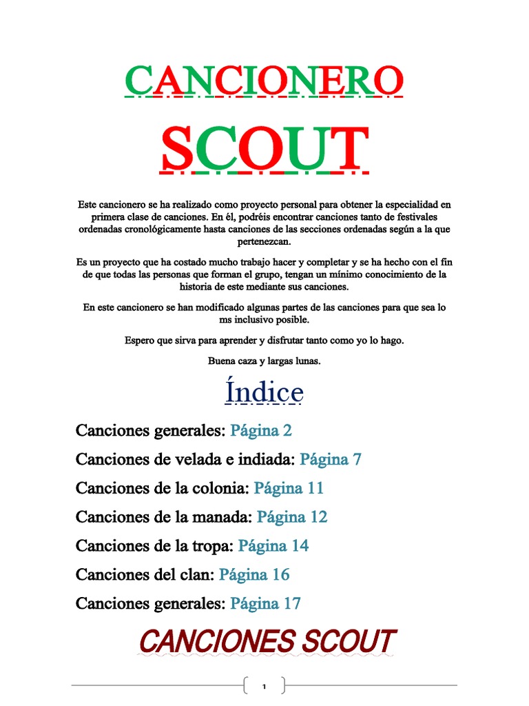 Cancionero Scout | PDF
