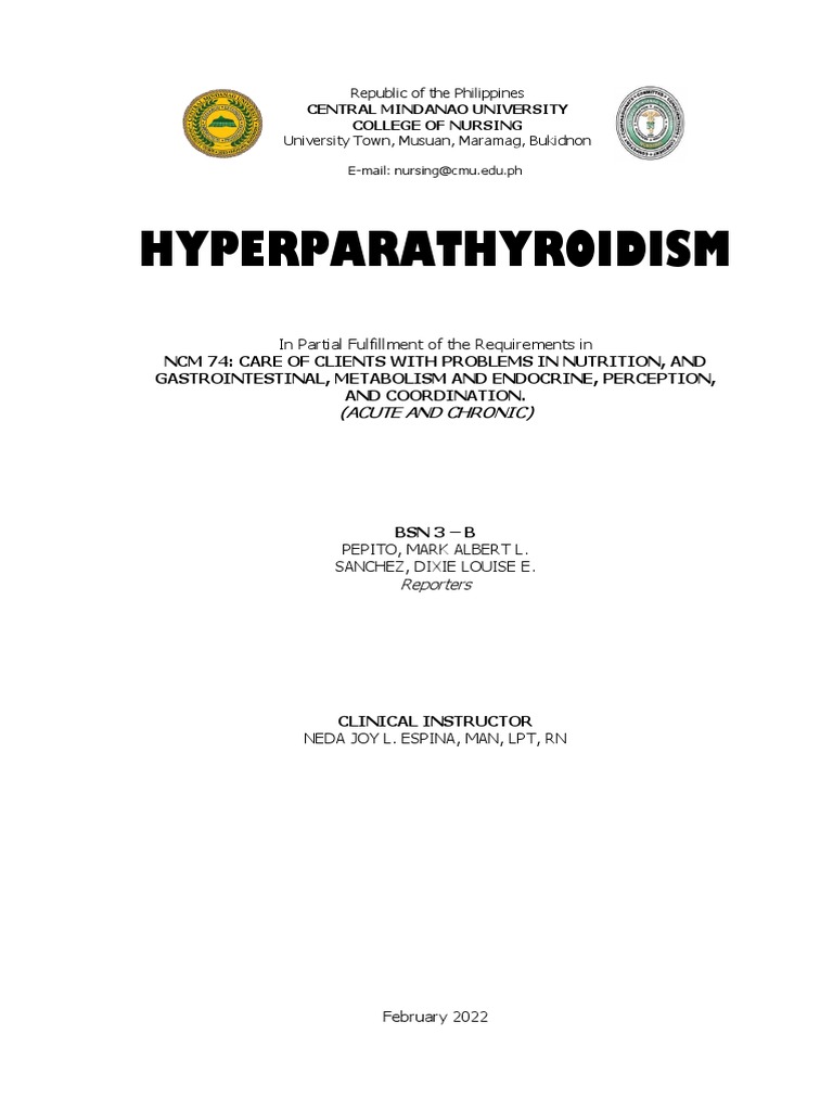Hyperparathyroidism | PDF | Parathyroid Gland | Diseases And Disorders