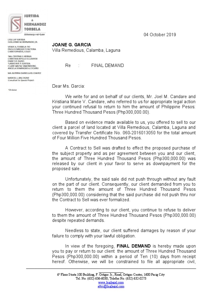 Demand Letter | PDF | Justice | Crime & Violence