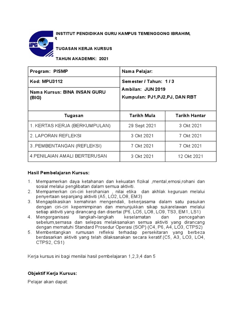 JST Mpu3112 Bina Insan Guru (Pelajar) | PDF