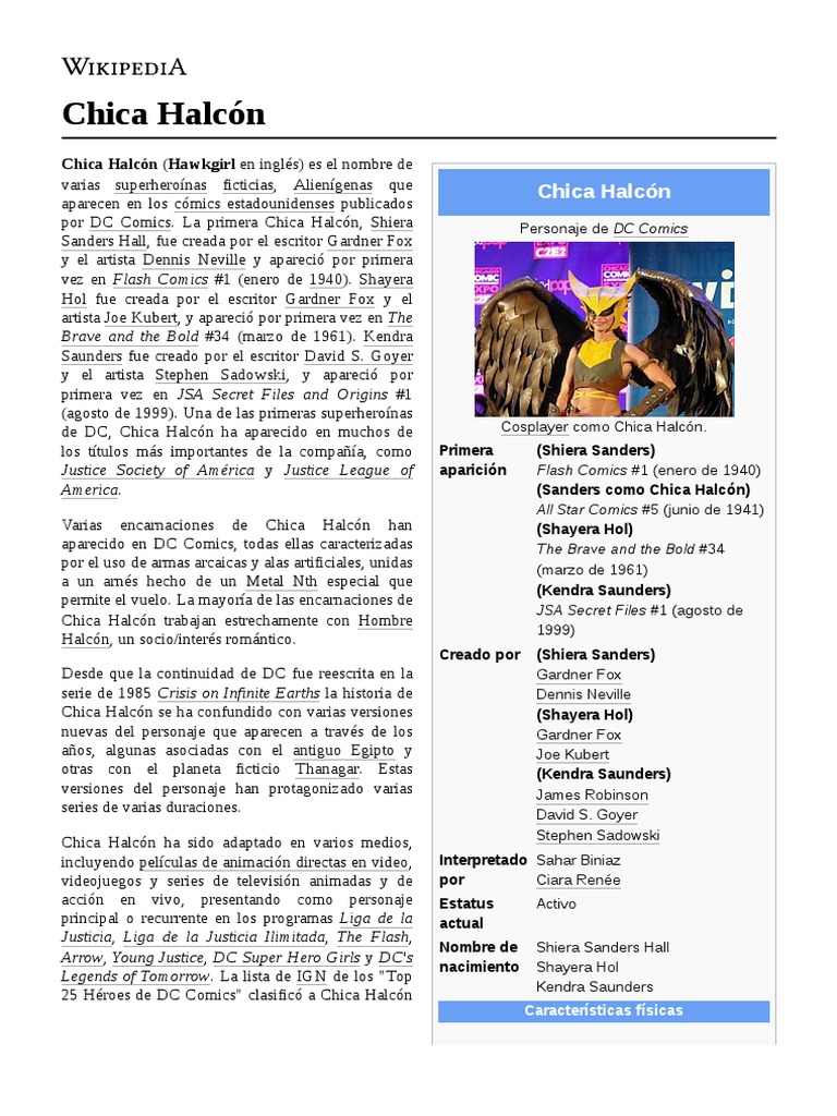 Chica Halcón | PDF | Dc Comics Superhéroes | Cómics