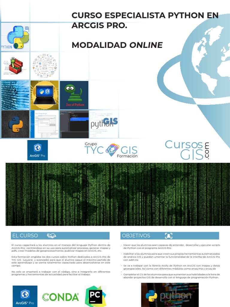 Curso Online De Especialista En Python Con Arcgis Pro Pdf Python Lenguaje De Programación