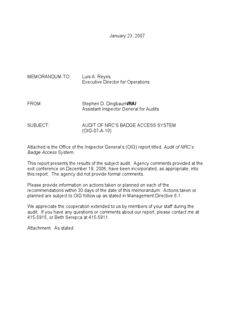 Access Audit System in PDF | PDF | Nuclear Regulatory Commission ...