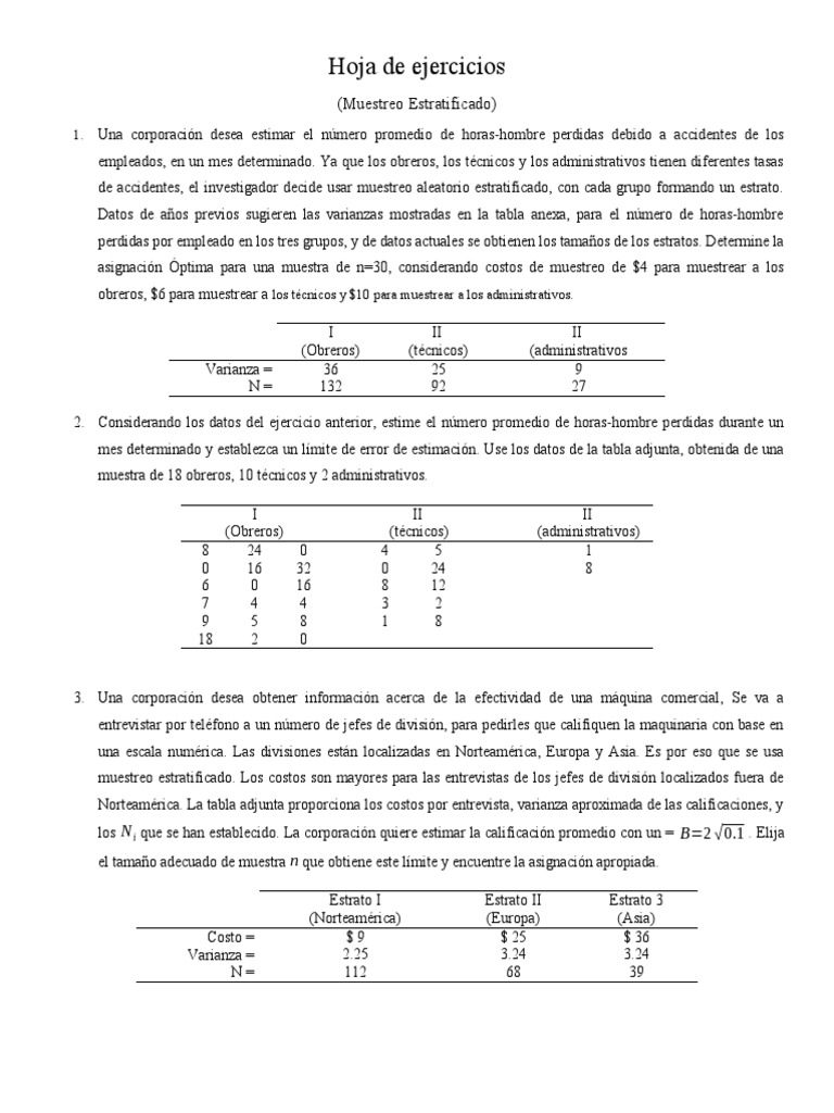 Hoja de Ejercicios #3 | PDF
