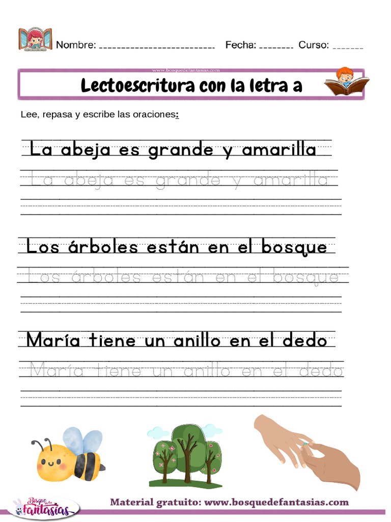 Fichas de Lectoescritura Del Abecedario | PDF | Alimentos | Comida y bebida