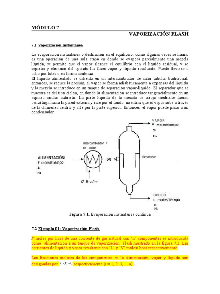 Ejemplo de Vaporización Flash | PDF | Líquidos | Vapor